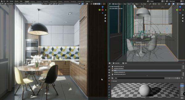 Kitchen modeling from a photo using fSpy • Blender 3D Architect