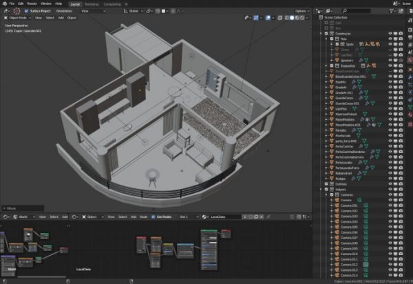 7 Free full scenes with architectural projects in Blender • Blender 3D ...