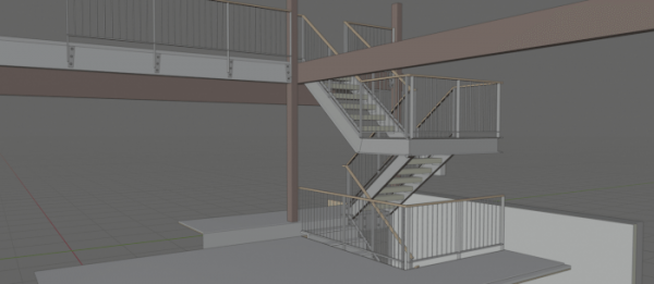 Cantilevered stair model for Blender: Free construction details (IFC ...