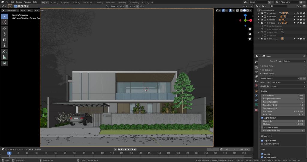 Residential exterior with Blender and Octane Render (Profile) • Blender ...