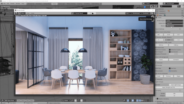 Scandinavian studio: Free interior scene with settings for Cycles ...