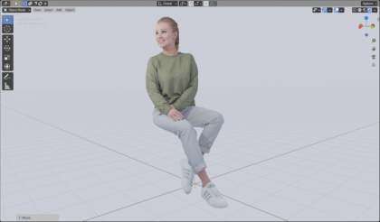 Free 3D scanned human model for architecture • Blender 3D Architect