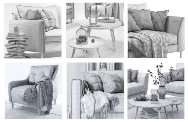 8 Scandinavian Sofas Collection for Blender • Blender 3D Architect