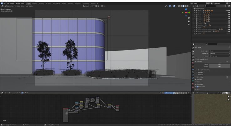 Office exterior with Blender Cycles (Profile) • Blender 3D Architect