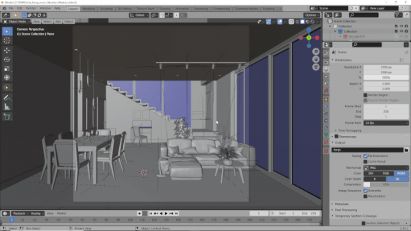 Free interior scene in Blender from Sebastian Medrano • Blender 3D ...