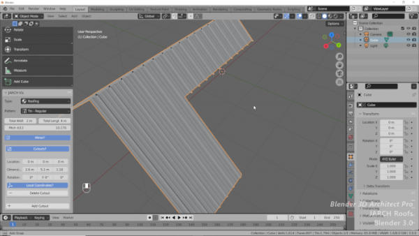 Roof modeling and SketchUp 2022 import: Blender 3D Architect Pro reports • Blender 3D Architect