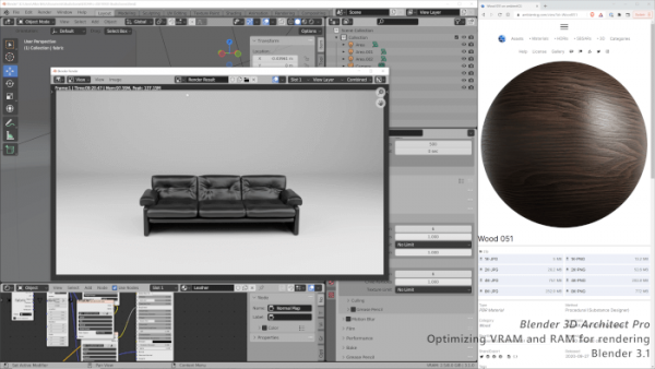 Align textures to the camera and VRAM optimization: Blender 3D Architect Pro reports • Blender ...